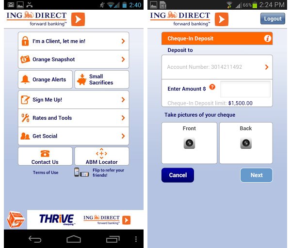 Photochèque: déposez vos chèques chez ING Direct avec un téléphone ...