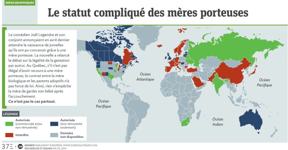 Infographie: Le statut compliqué des mères porteuses
