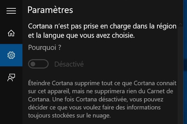 Cortana ne sera pas offert au lancement de Windows 10 au Canada