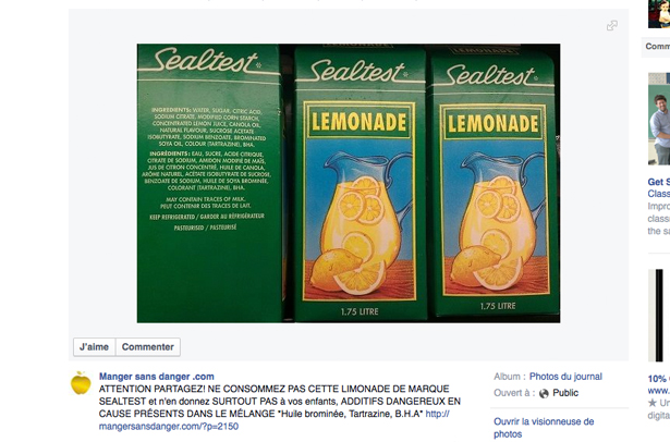 La limonade Sealtest est-elle vraiment «dangereuse»? Voici les faits.