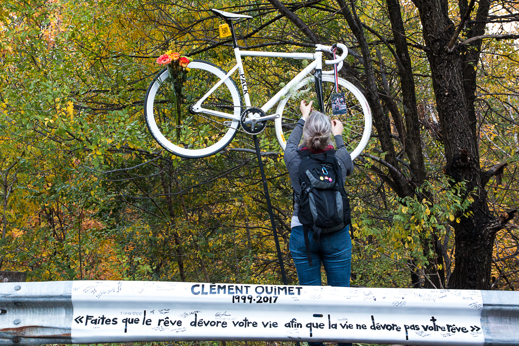 Un vélo fantôme pour Clément Ouimet