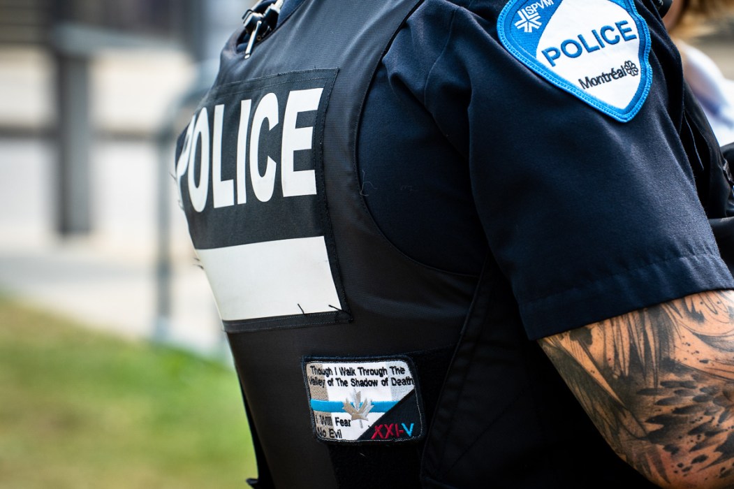 Le symbole controversé de la ligne bleue aperçu au SPVM