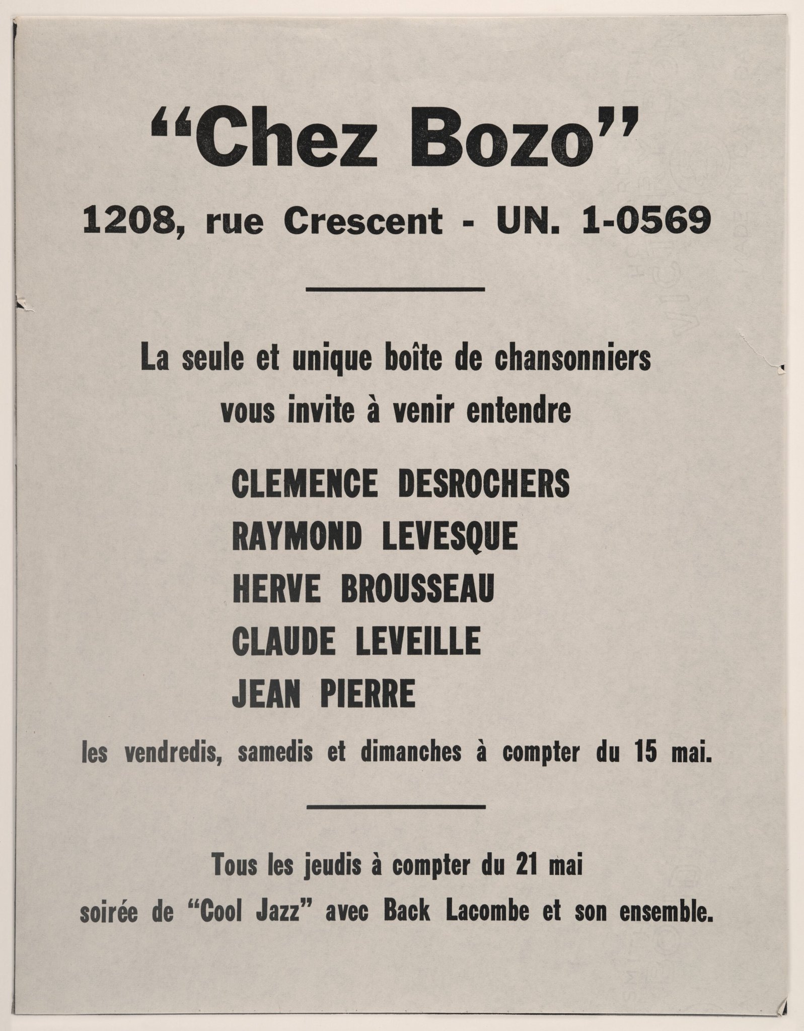 Chez Bozo, boîte à chanson iconique, classé bâtiment patrimonial
