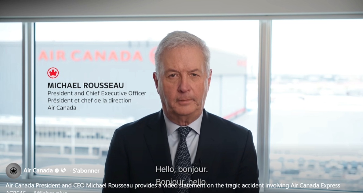 Air Canada: Michael Rousseau s'excuse pour la vidéo en anglais